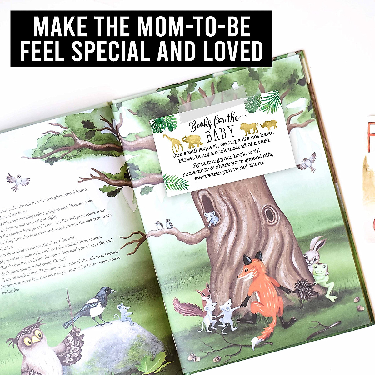 25 Book Request Baby Shower Guest Book Alternative - Safari Baby Shower Invitation Inserts, Books For Baby Shower Request Cards, Bring A Book Instead Of A Card, Baby Shower Book Request