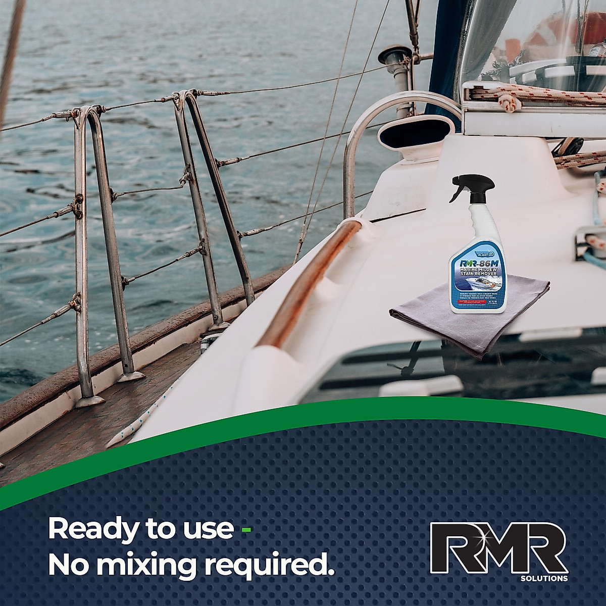 RMR-86M Marine Stain Remover, Professional-Strength Mold Stain & Mildew Stain Eliminating Cleaning Spray For Boats & Marine Surfaces, 32 oz