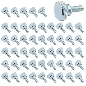 50 Pieces Flat Knurled Head Fully Threaded Thumb Screws Bolts Fastener, Thumbscrew Threaded Knurled Grip Knobs Thumb Screw (M4x10)