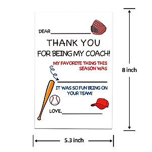 Arsagen Thank You Card for Baseball Coaches, Awesome Appreciation Card for Men or Women, Personalized Baseball Teacher Thank You Card, Thank You for Being My Baseball Coach