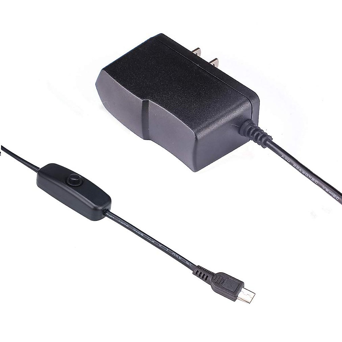Enokay Power Supply for Raspberry Pi 2 3 b b+ 5V 2.5A Micro USB Charger Adapter with On Off Switch