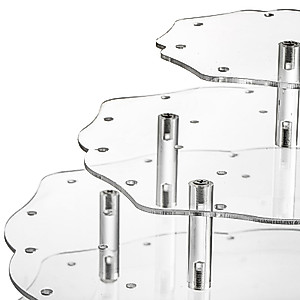WUWEOT 2 Pack Cake Pop Display Stand, 72 Hole Lollipop Sticks Holder, 4 Tier Acrylic Clear Candy Shelf for Weddings, Baby Showers, Birthday Parties, Anniversaries, Halloween, Christmas, Candy