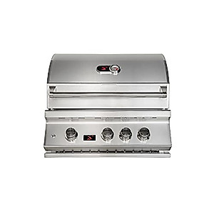 Bonfire CBB3LP 28" 3-Burner Built-in Propane Gas Grill Outdoor with Rear Infrared Burner and Rotisserie,304 Stainless Steel