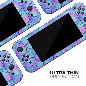 Design Skinz - Compatible with Nintendo Switch Console Bundle - Skin Decal Protective Scratch-Resistant Removable Vinyl Wrap Cover - Holographic Mermaid Scales