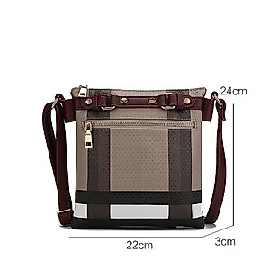 MKF Crossbody Bags for women - Adjustable Shoulder Strap - PU Leather Handbag - Crossover Side Messenger Purse
