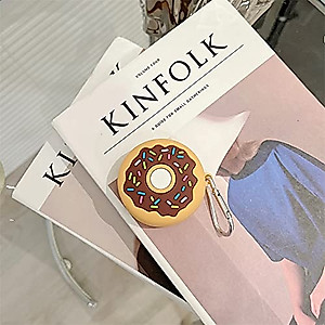 AOLABOKY Compatible with Samsung Galaxy Buds2 pro/Galaxy Buds Live/Galaxy Buds pro/Galaxy Buds 2 Charging Box,3D Cute Cartoon Donut Silicone Earphone Case with Hook