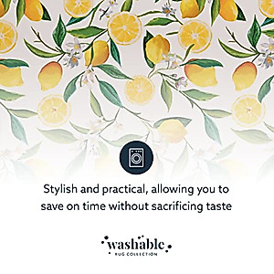 Linon The Anywhere Washable Rug Wesley Ivory/Yellow 5' X 7' Area Rug