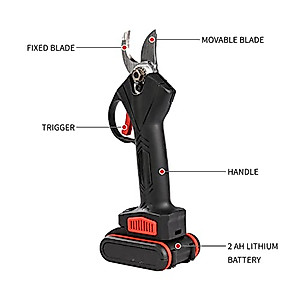 Cordless Electric Pruning Shears, Tree Branch Pruner with 2 PCS Rechargeable 2 Ah Lithium Battery - 30mm (1.2inch) Cutting Diameter