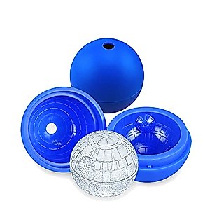 Death Star Ice Cube Mold 2 Pack Silicone Star Wars Ice Molds Sphere Big Ice Ball Maker for Whiskey, Bourbon and Cola (2)