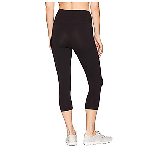 Spalding Women's High Waisted Crop Legging, Deep Black, Small