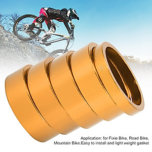5 Pieces Mountain Bike Front Fork Washer, Stem Headset Spacer Fork Gasket(Gold)