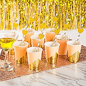 MOWO Glitter Heart Paper Confetti Wedding Party Decor and Table Decor 1.2’’ in Diameter (Gold glitte,200pc)