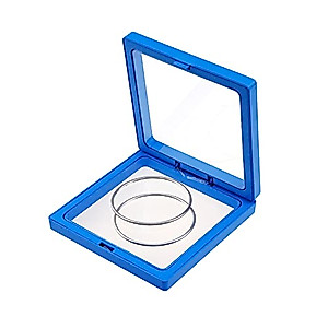 WDONAY Jewelry Storage Suspension Box Square Jewelry Storage Box PE Plastic Film Storage Box，4.33"×4.33"×0.79" Blue 6 PCS
