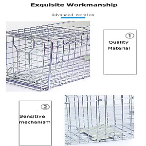 Autofather Humane Rat Trap Live Mouse Cage Trap, Animal Trap Cage (Easy to Set Humane Trap for Rabbits, Cats and Similar Sized Animals) - 24 in x 7.48 in x 8.26 in