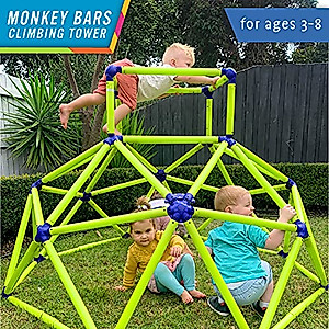 XDP Recreation Free N' Swing Swing Set, Gray & Eezy Peezy Monkey Bars Climbing Tower - Active Indoor/Outdoor Fun for Kids Jungle Gym Ages 3 to 8 Years Old