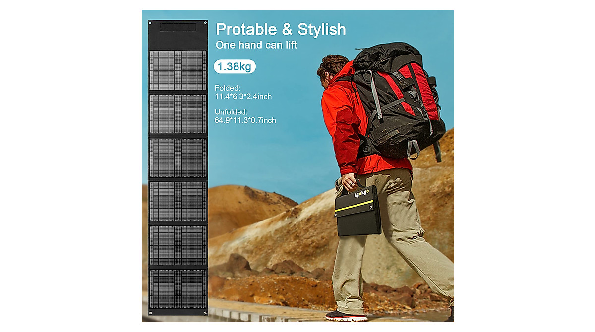 KYOKYO 60W Portable Solar Panel - Perfect for Camping