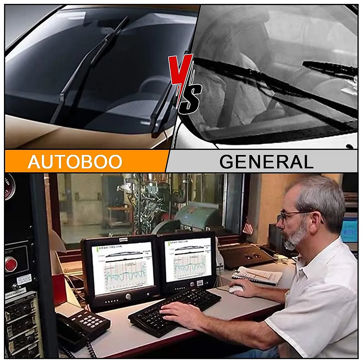 AUTOBOO 26" and 18" Windshield Wipers Blades (Pack Of 2),OEM Quality Premium All-Seasons Wiper blades,Stable and Quiet Armor wiper blades