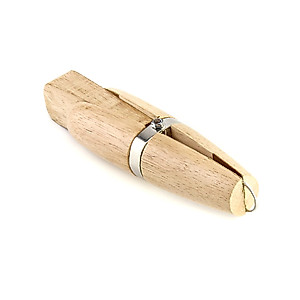 QWORK Wooden Ring Clamp, Hand Tool Wire Clamp for Jewelry Making Stone Setting Engraving Repair