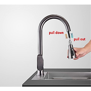 Pull DOWN kitchen faucet hose replacement M15*1MM (Upgrade G1/2 360° rotatable) Pull Down Faucet Sprayer Hose Pull out faucet hose replacement with quick connect,59-inch for Pluggable Nylon Hose