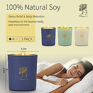 Sage Candles for Cleansing House, Meditation, Protection, and Banishing Negative Energy, 3 Pack 7.8 OZ Candles for Home Scented, 105 Hour Long Lasting Scented Candles,Candles Gifts for Women