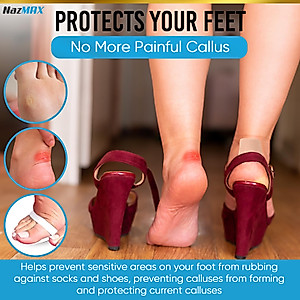 U-Shaped Felt Callus Pads (48 Pack) | Protect Calluses from Rubbing on Shoes | Reduce Foot and Heel Pain | Self-Stick Pedi Cushions Comfort