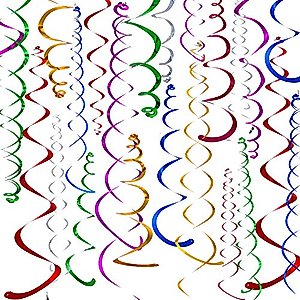 84 Pieces Christmas Hanging Swirls Whirls Party Decoration Streamers Decorations for Thanksgiving Day Birthday Baby Shower Graduation Wedding Celebration Tea Party