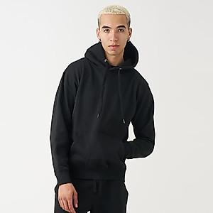 Blank Knights Men's Hooded Sweatshirt Plain Blank Casual Soft Brushed Fleece Hoodie, Black, Large