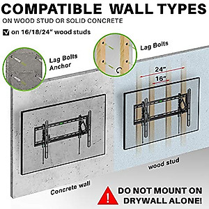 USX MOUNT Advanced Tilt TV Wall Mount for Most 42-90 inch TVs, Easy to Install Extension TV Mount Extending to 7 inch, Universal Wall Mount TV Bracket Up to 24'' Studs, VESA 600 x 400mm and 120lbs