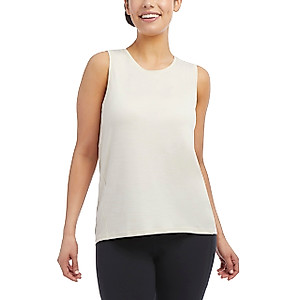 Danskin Women's Essential Breathe 2 Pack Tank, Birch/Placid Blue, X-Large