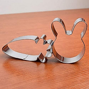 LUBTOSMN Shamrock Easter Cookie Cutter Set-3 Inches-7 Piece-Shamrock, Egg, Bunny, Carrot, Flower, Butterfly, Bunny Face, Easter Cutter Fondant Molds for Kids Holiday Celebration.