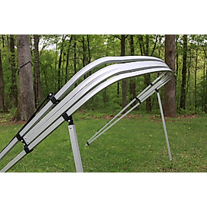 Vortex TAN/BEIGE SQUARE TUBE FRAME 4 BOW PONTOON/DECK BOAT BIMINI TOP 10' LONG, 97-103