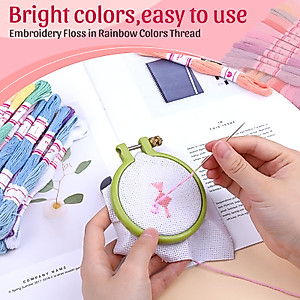 ZXIIXZ Crafts Floss, Cross Stitch Threads, Friendship Bracelets Floss, Cotton Thread Cross-Stitch Thread for Cross Stitching, Embroidery, DIY Bracelets, Friendship Bracelets Floss Craft Projects