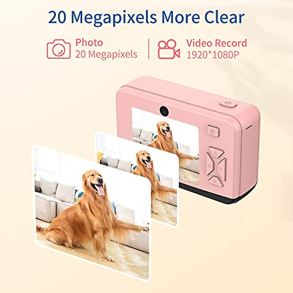 BISOFICE Portable Students Camera 20M Camera Auto Focus 2.0'' IPS Screen 1080P Video Record Mini Selfie Camera Learning Toy Christmas Birthday Gift Holiday Travel