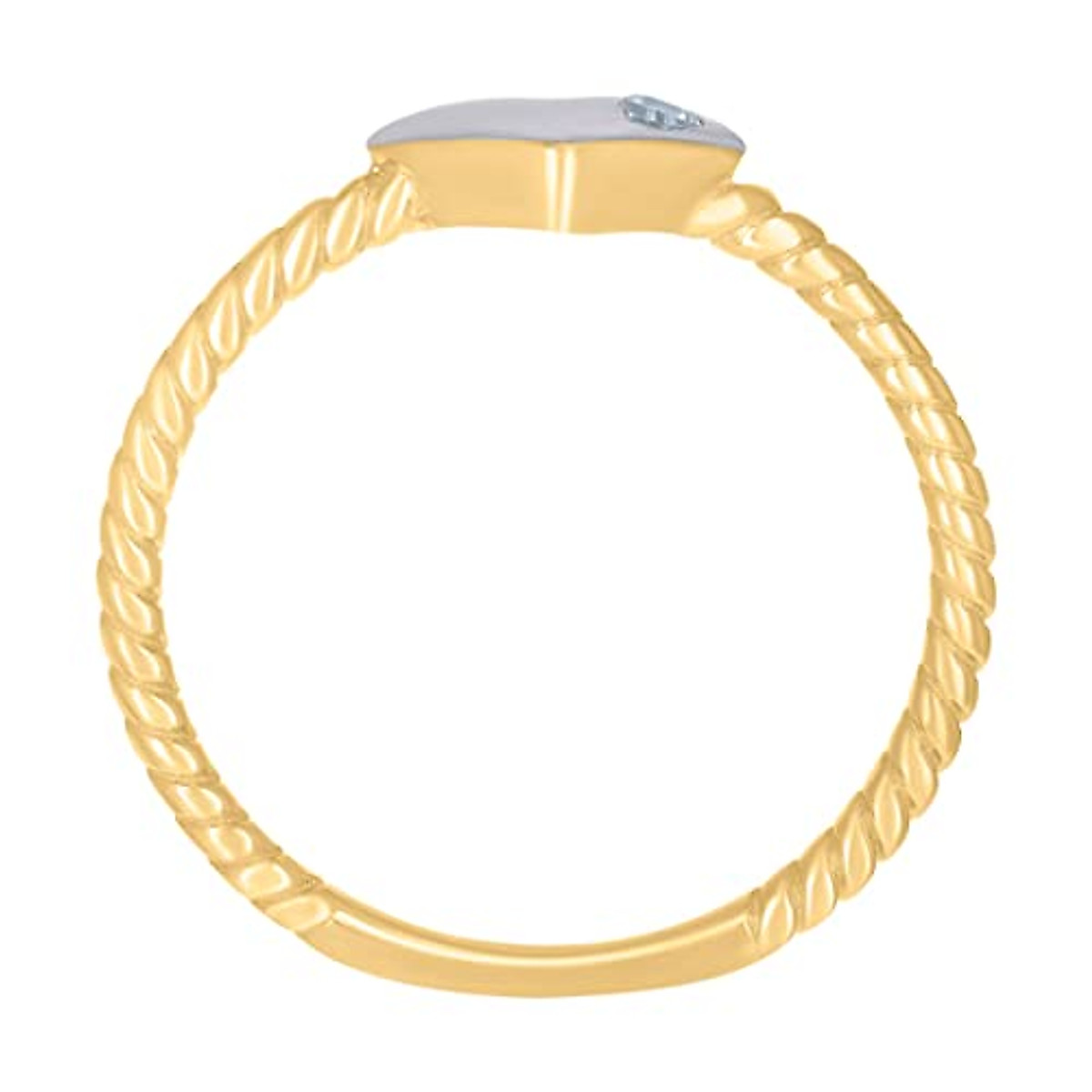 10k Two tone Gold Womens Love Heart Ring Measures 6.3mm Wide Jewelry for Women