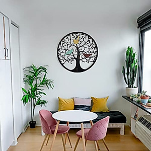 Remenna Metal Wall Art-Tree of Life Wall Decor 23inch Family Tree Metal Wall Hanging Bedroom Living Room Decor Outdoor Decoration (Tree of Life)