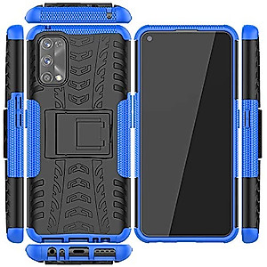 None/Brand Realme 7 Pro Case, Realme 7 Pro Hybrid Case, Dual Layer Protection Shockproof Cover Hybrid Rugged Case with Kickstand for Realme 7 Pro, Blue