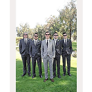 LADY&HOME Bachelor Party 7pcs Wedding Sunglasses for Groom, Best Man, Groomsmen Gifts Wedding Favor (Black)