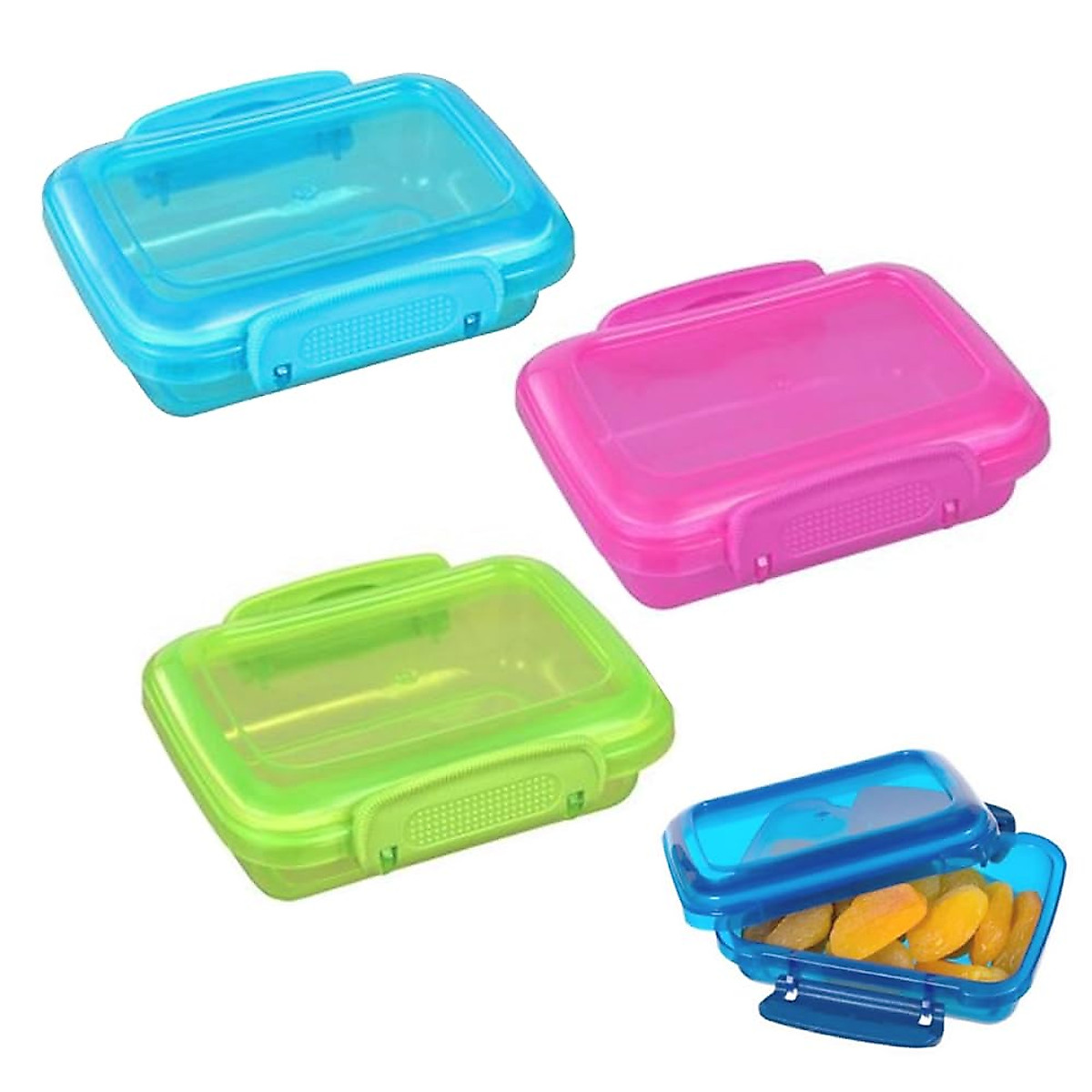6 Pc Mini Snack Container Lockable Lid Knick Knack Bead Organizer Storage Candy