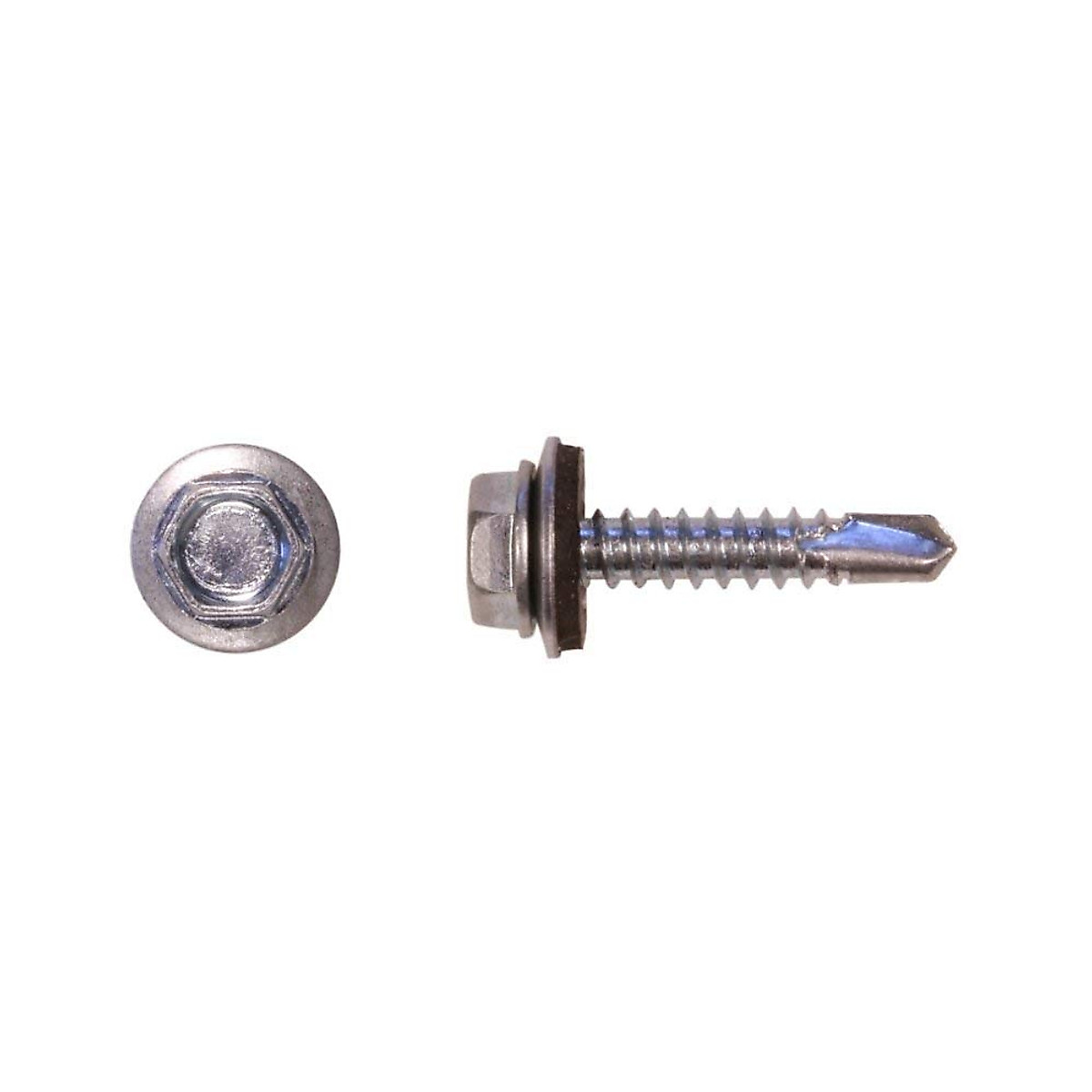 U-Turn - 10 x 1 Hex Self Tapping Tek Screws with Rubber Washer (100 Pack)