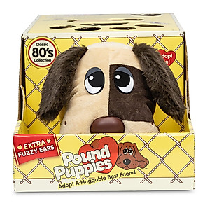 Pound Puppies Classic Plush - Light Brown with Brown (Short Fuzzy Ears)