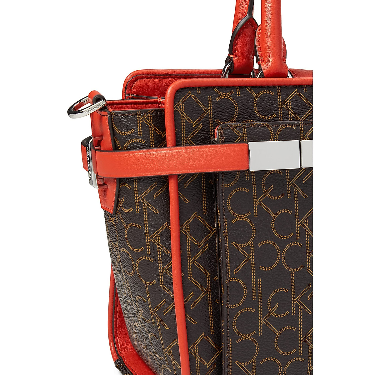 Calvin Klein Jade Satchel Brown/Khaki/Spicy Orange One Size