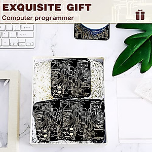 4 Pcs Circuit Board Coasters PCB Coasters Immersion Gold Circuit Board Coasters for Drinks PCB-Design Coasters for Men Funny Drink Coasters for Party Bar Office Gamer Geek Men Nerd Engineer Gifts