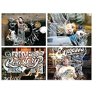 Glass Pen Window Marker: Black and White 5 Pack - Glass Markers, Car Marker or Mirror Pen with Washable Paint - Car Windows, Mirrors, Signs, Crafts