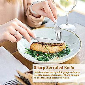 Herogo Stainless Steel Hammered Square Silverware Set for 4, 20-Piece Fancy Flatware Cutlery Set, Metal Tableware Eating Utensils Set for Home Restaurant Wedding, Dishwasher Safe