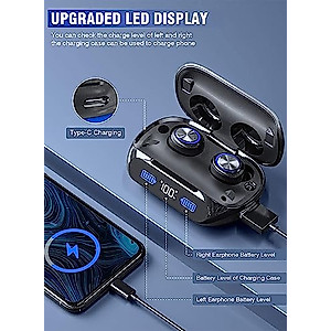 YINPUTENGS Wireless Earbuds Bluetooth 5.3 Headphones Key Control. Headphones 200 Hours Playtime,IPX7Waterproof Stereo in-Ear Built-in Mic,Premium Deep Bass LCD Display,for Sports/Working