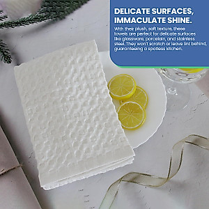 Kitchen Dish Towels Ring Spun Cotton Large 18 x 28 6-Pack Big Waffle - Kitchen Towel, Hand Towels, Tea Towels, Dish Towels and Dish Cloth (Cream).