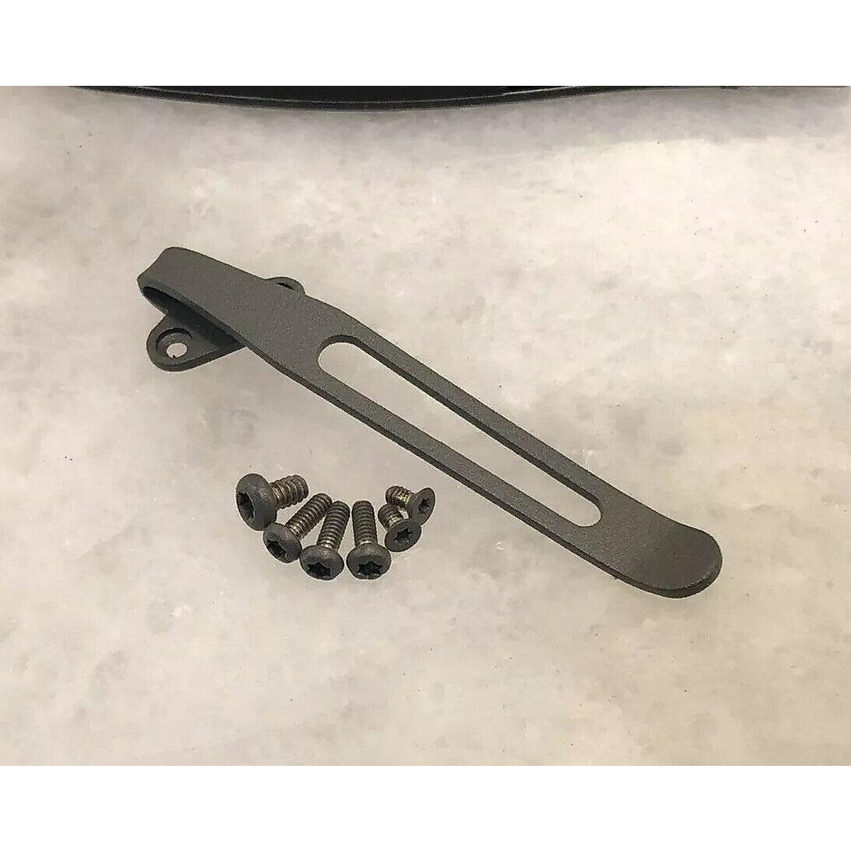 Gray Titanium Deep Pocket Clip & Screw Set For Kershaw 1660 Leek Frame Lock Only
