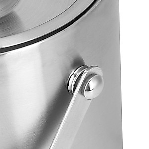 Ice Buckets for Parties, 2L Stainless Steel Ice Bucket with Lid, Double Layer Insulation, Portable Insulated Ice Bucket with Lid, Bar Supplies, Ice Cooler for Party