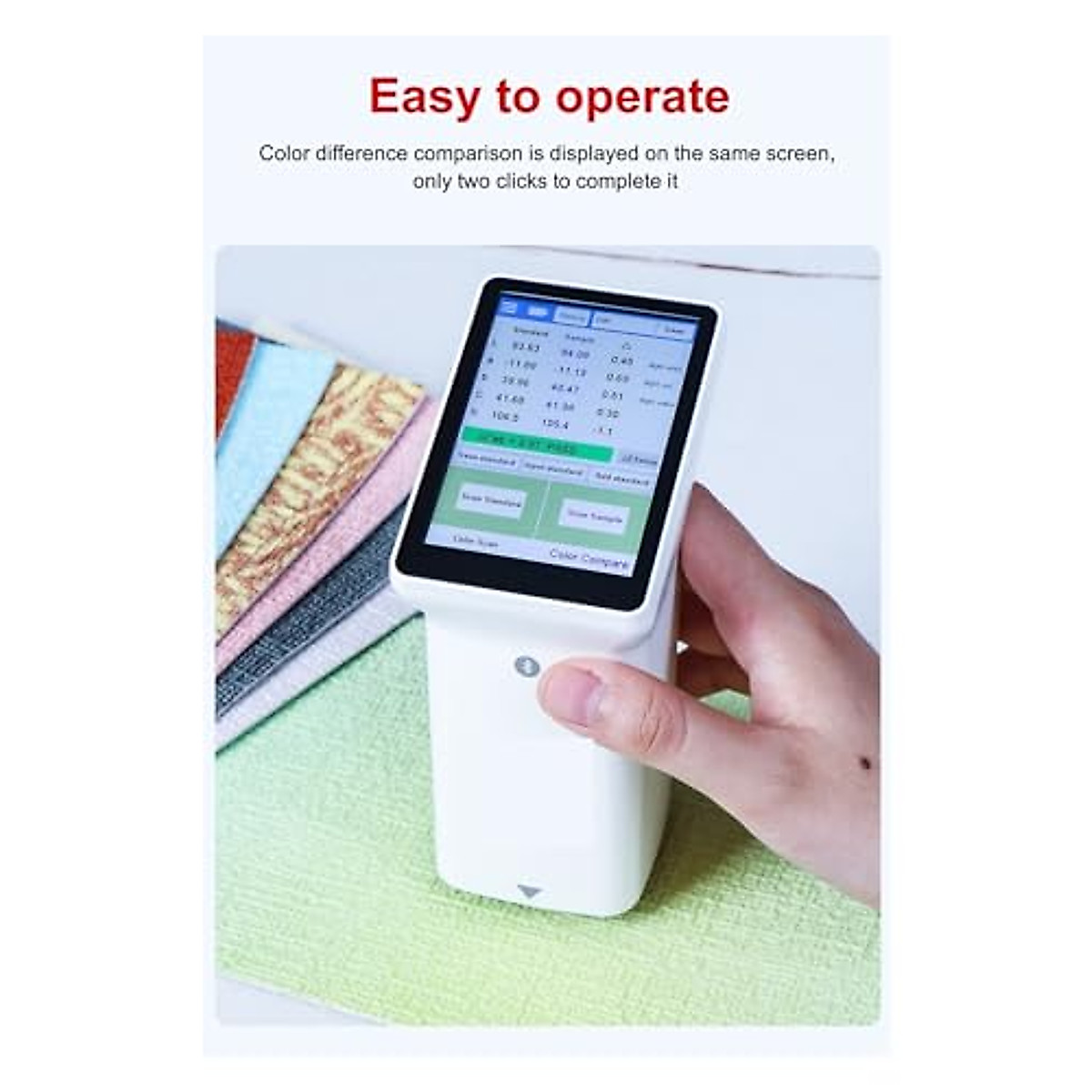 Colorimeter, Handheld Colorimeter, Portable Color Difference Meter, High Accuracy Color Analyzer with LED Screen Display