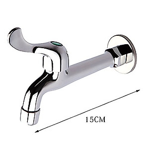 HARPOON Wall Mounted Balcony Mop Sink Faucet Brass Single Handle Cold Garden, Laundry Utility Faucets G1/2'' Inch Thread, Copper Chrome